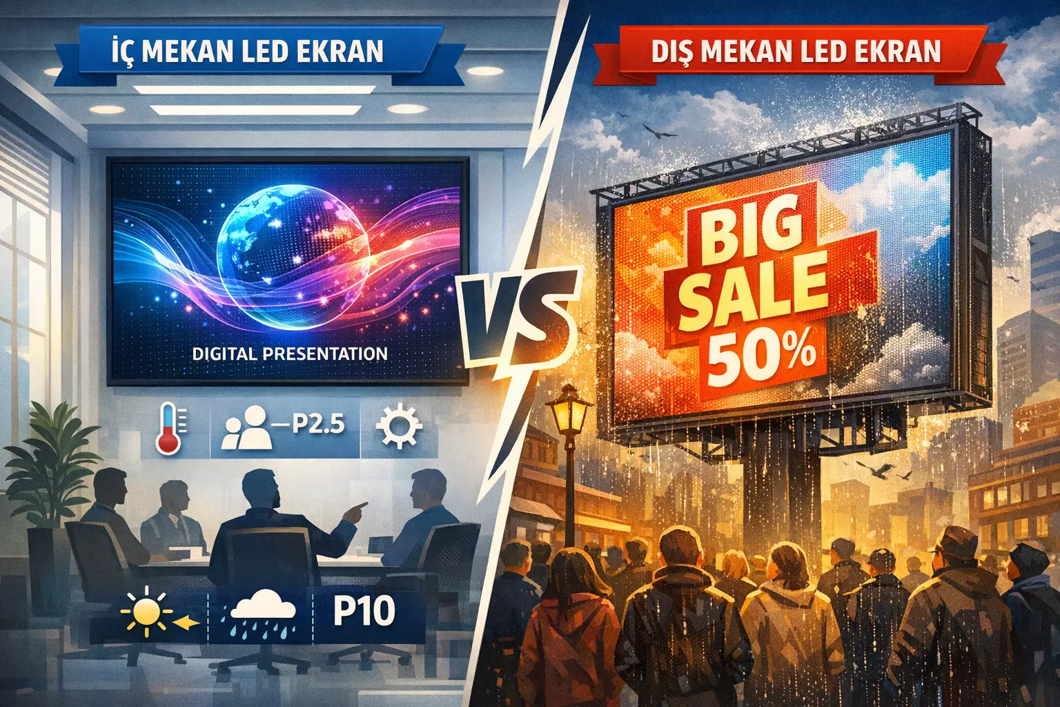 İç mekan led ekranların dış mekan led ekranlardan farkı nedir?: Teknik ...